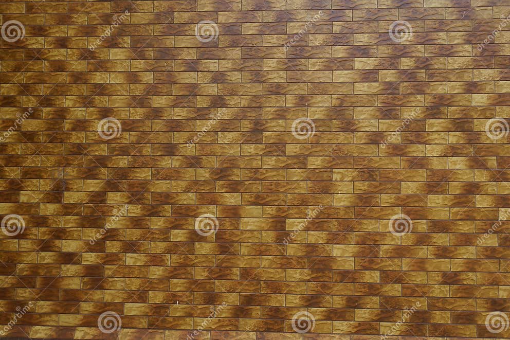 Backdrop - Brick-like Brown Embossed Ceramic Tiles Siding Stock Image ...