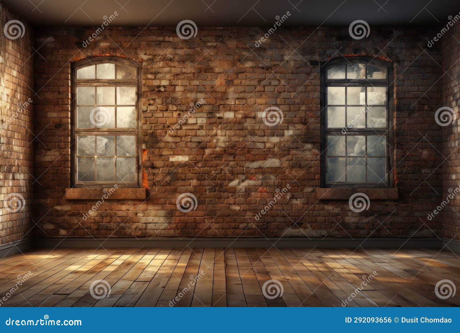 Backdrop of a Brick Wall with Window and Door Facing Outwards ...