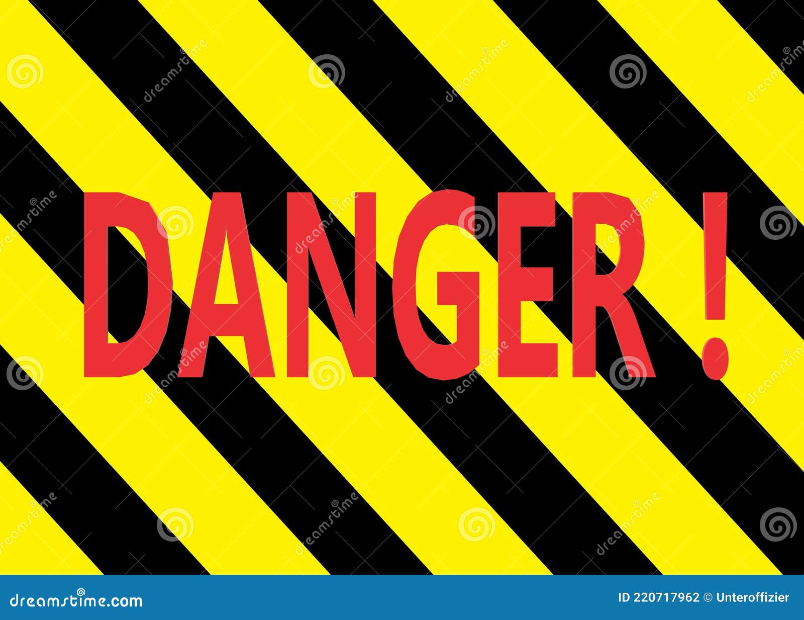 A Backdrop of Bright Yellow and Black Stripes Sign with the Word Danger ...