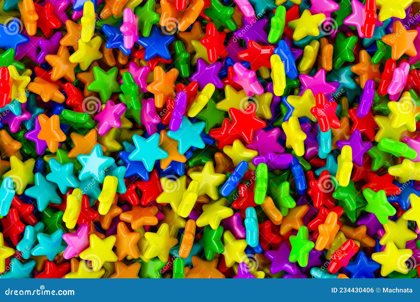 Backdrop from Colored Stars, Top View. 3D Rendering Stock Illustration ...