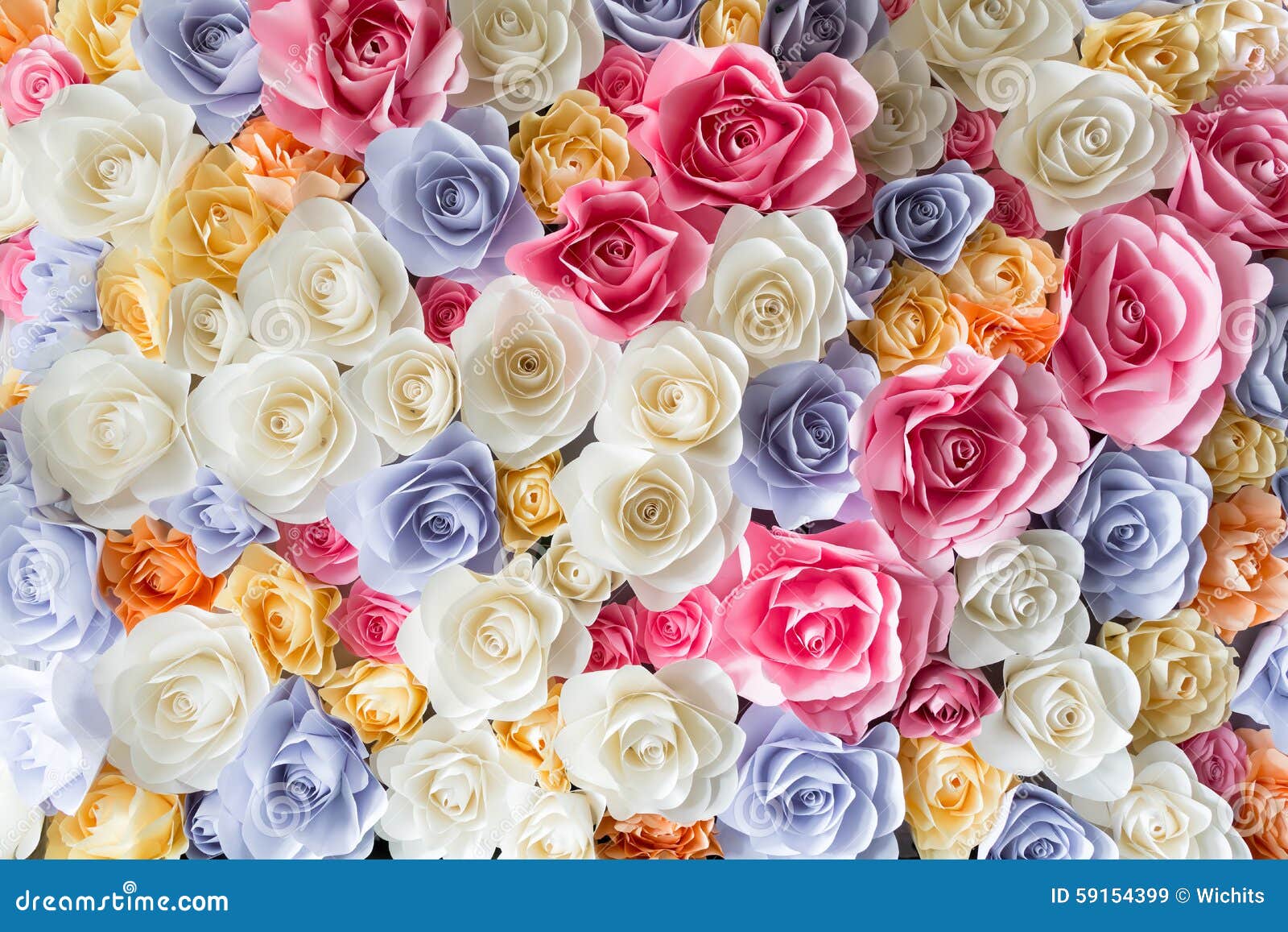 Backdrop of Colorful Paper Roses Stock Image - Image of nature, plant ...