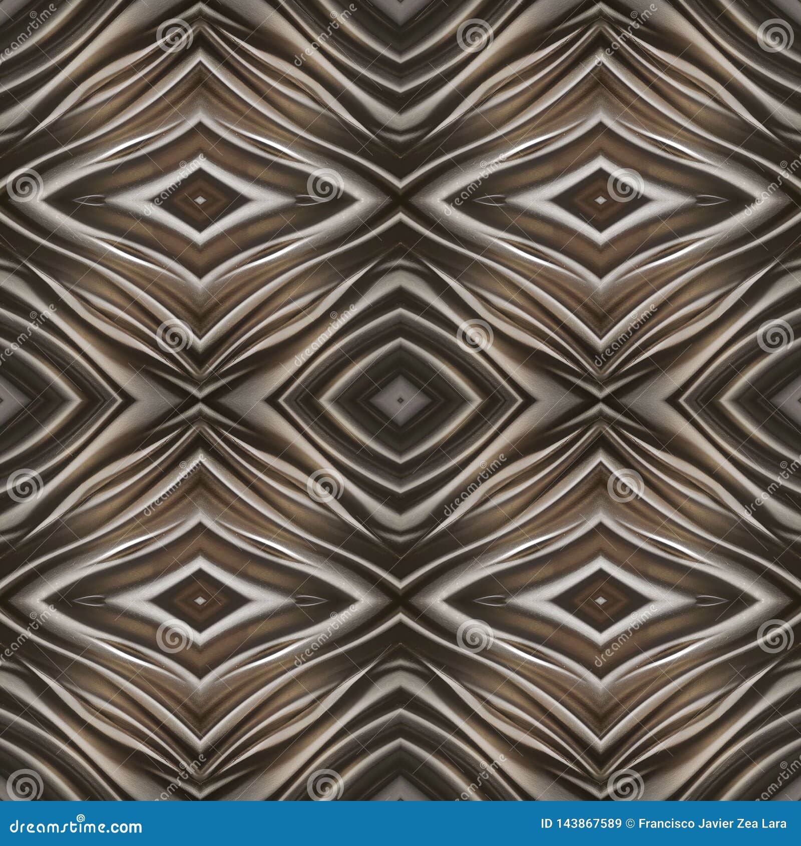 Abstract Design with Curved Lines and Geometric Pattern on a Brown ...