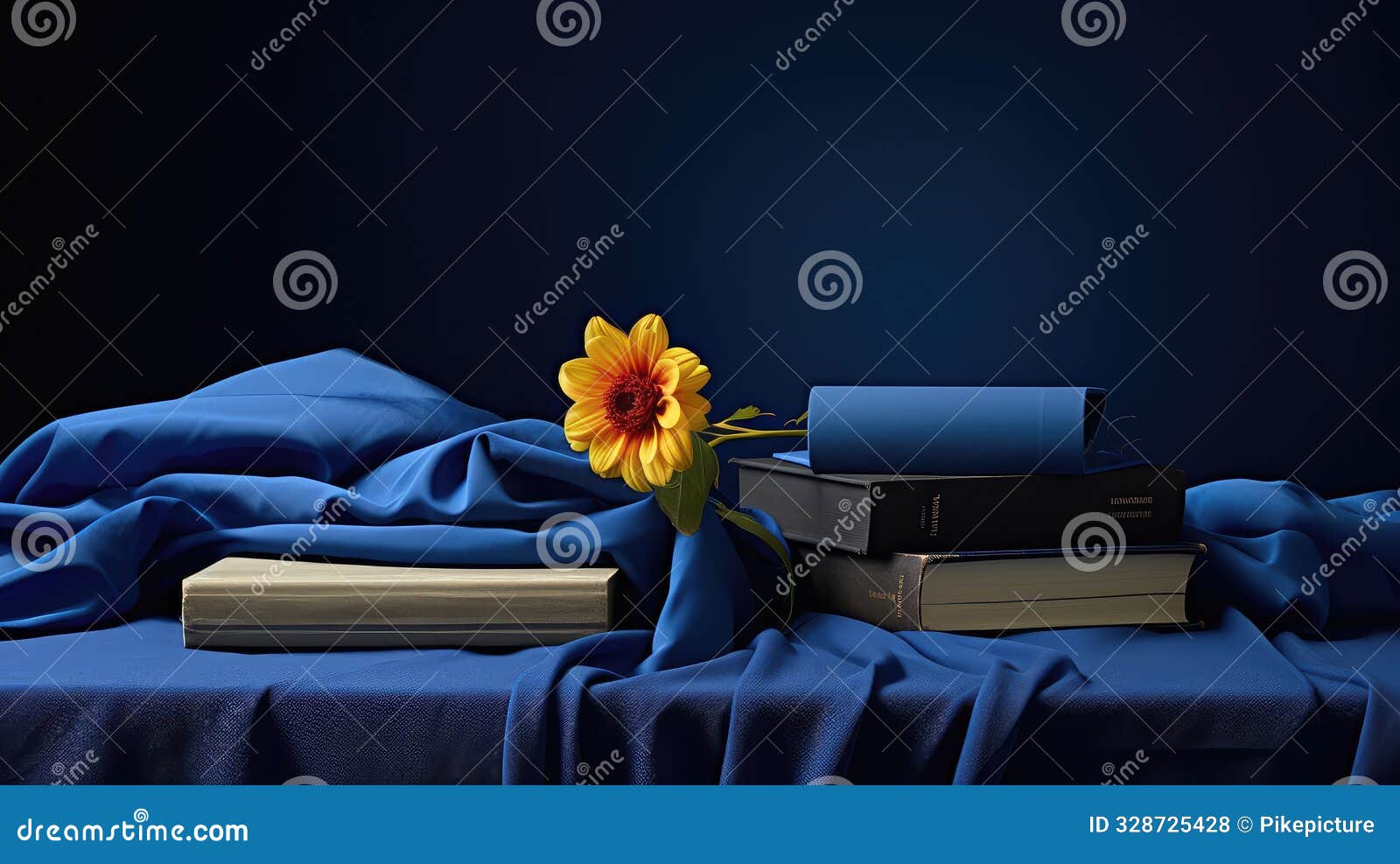 Backdrop dark blue fabric stock illustration. Illustration of display ...