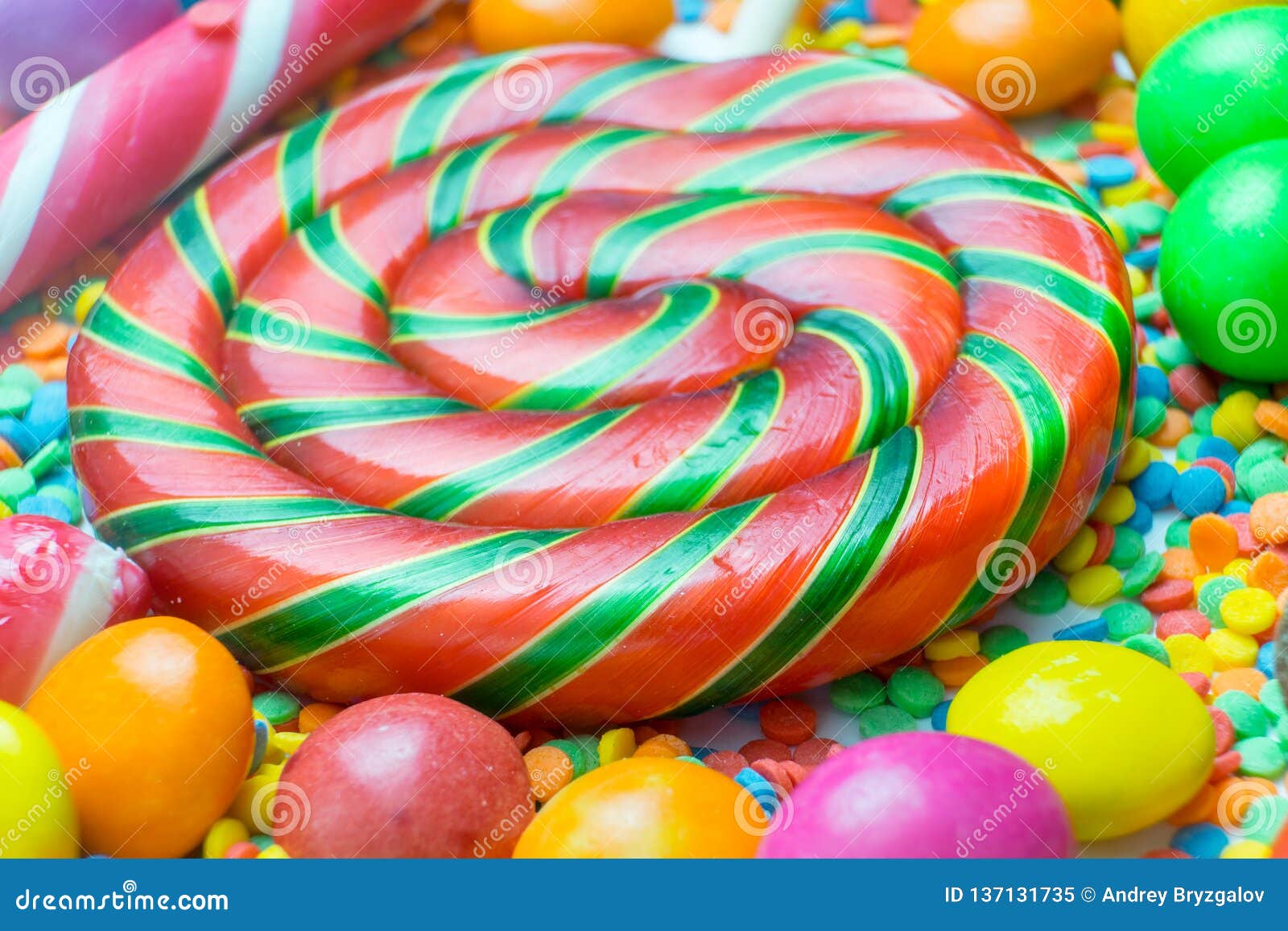 Backdrop from Different Colorful Sweets and Lollipops Stock Image ...