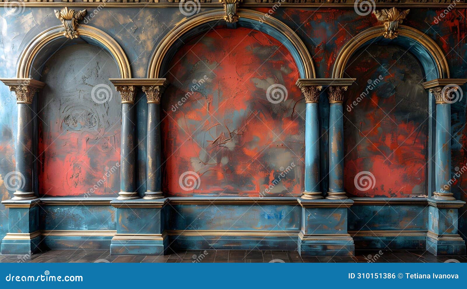 Symmetrical Arched Panel Framework. Stock Illustration - Illustration ...