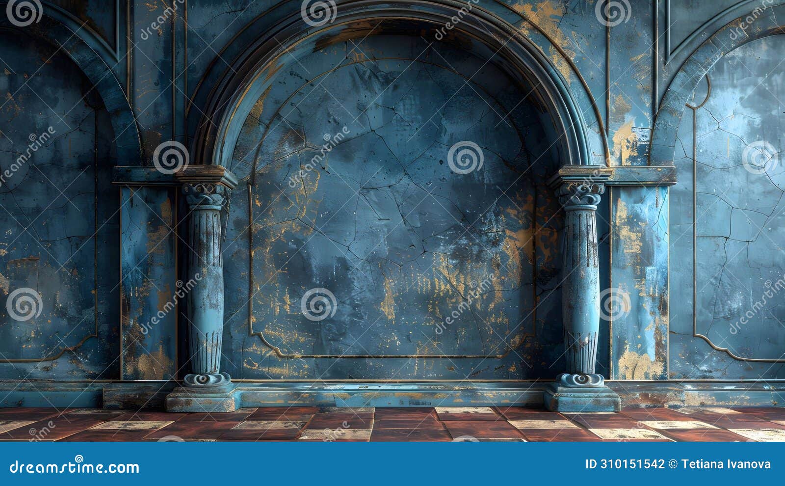 Classic Arched Panel Wall Feature. Stock Illustration - Illustration of ...