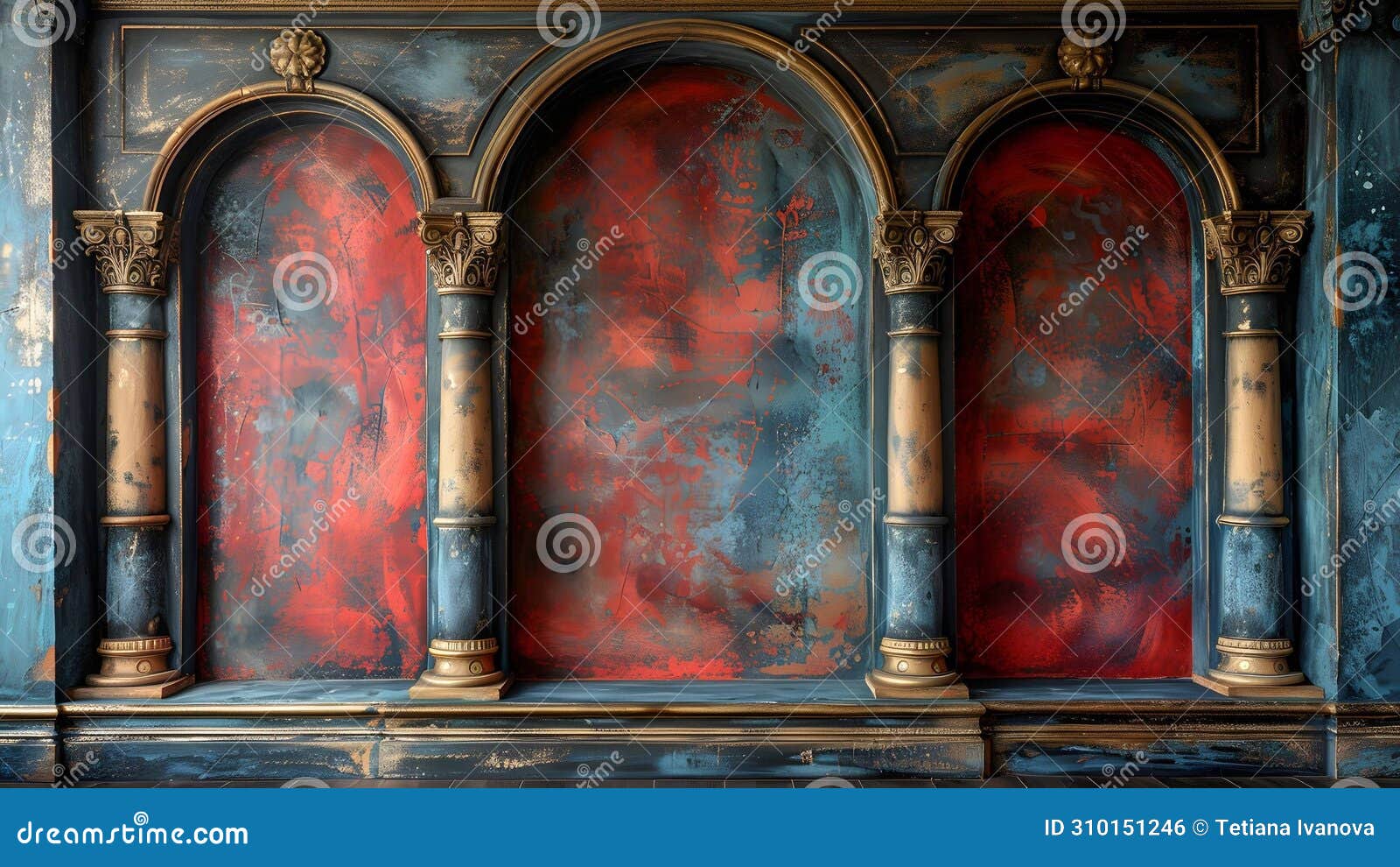 Bold Arched Panel Architectural Feature. Stock Illustration ...