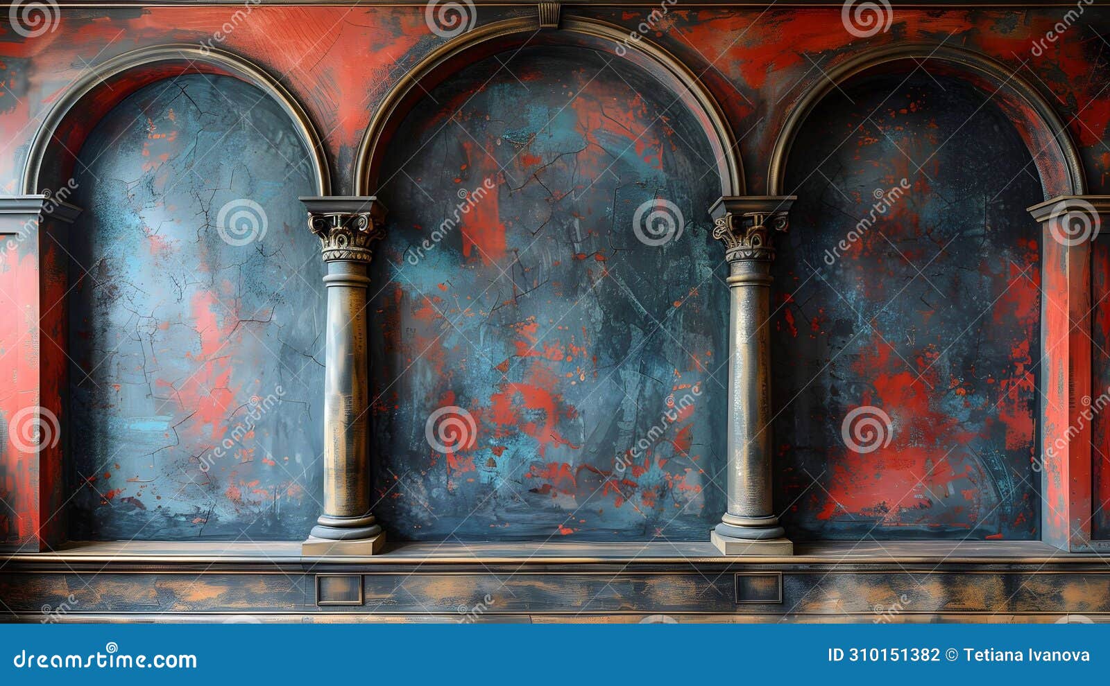 Intricate Arched Panel Backdrop Design. Stock Illustration ...