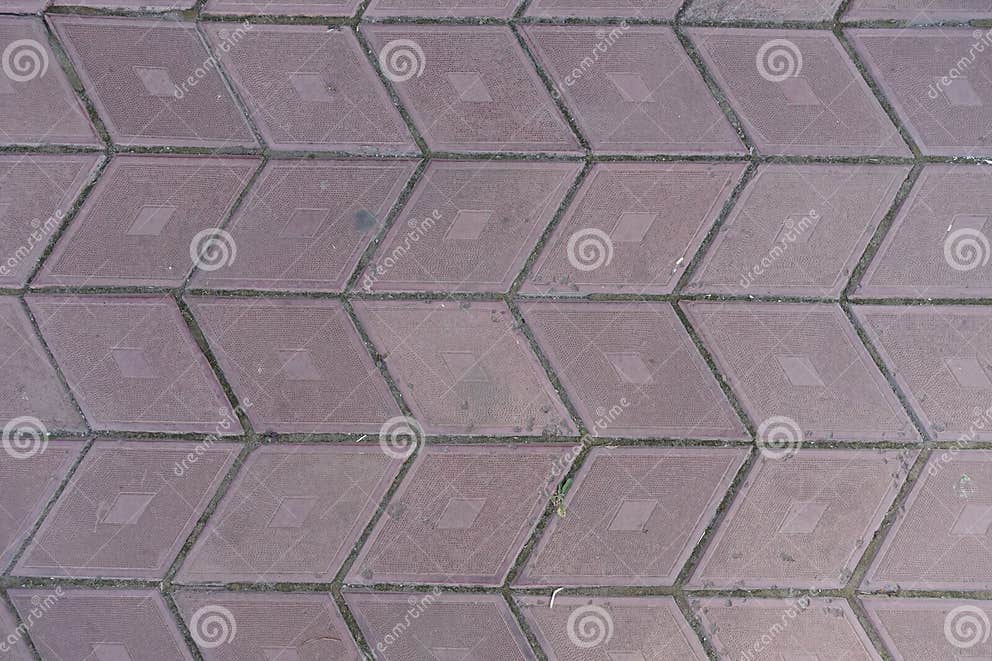 Backdrop - Grayish Pink Diamond-shaped Concrete Pavement with Geometric ...