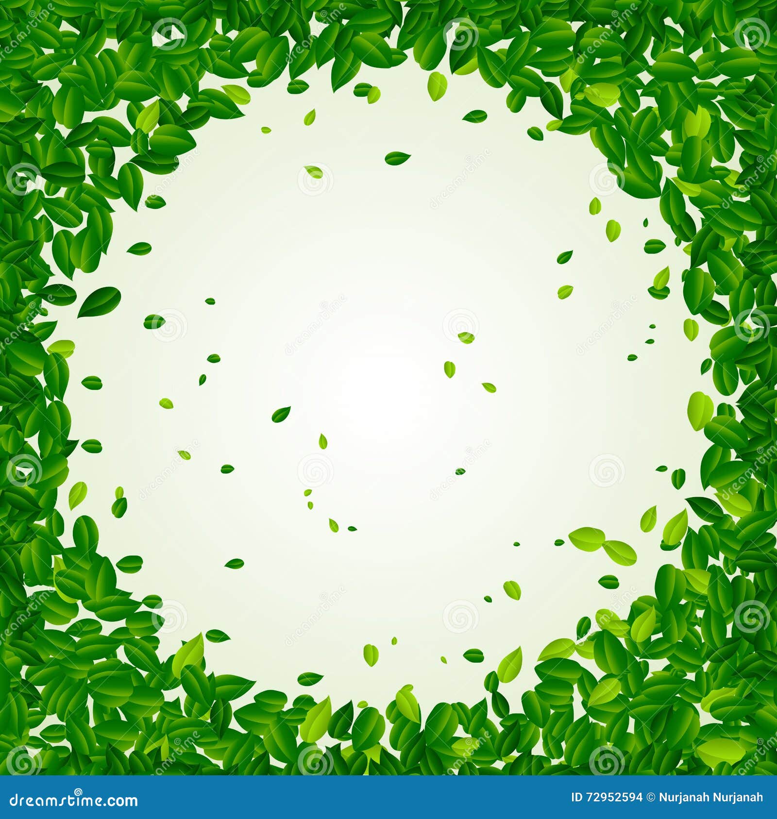 Backdrop with green leaves stock vector. Illustration of summer - 72952594