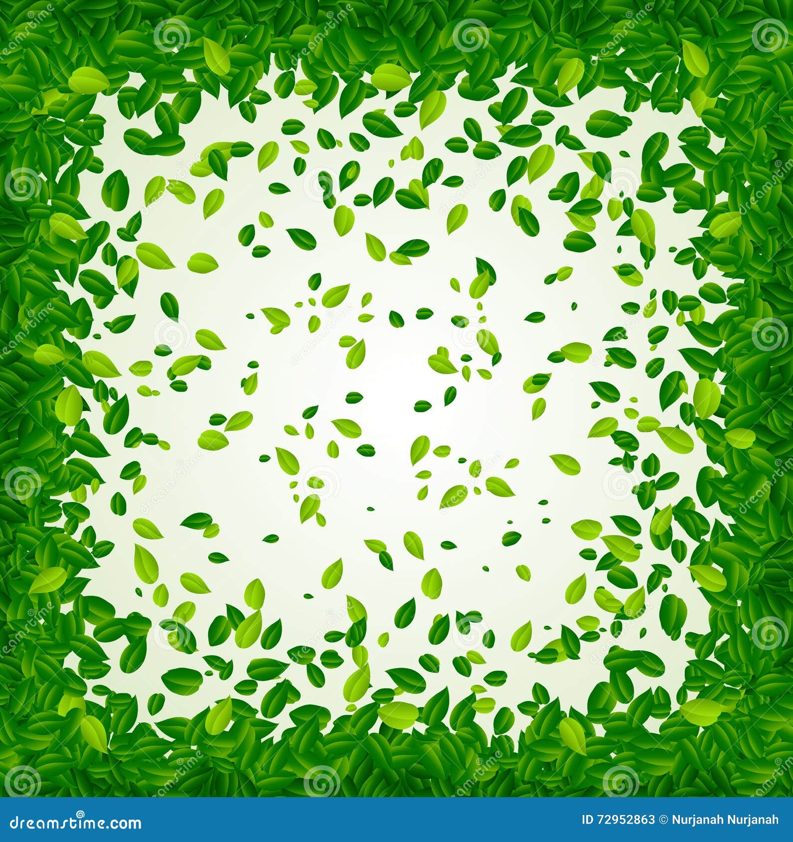 Backdrop with green leaves stock vector. Illustration of environment ...