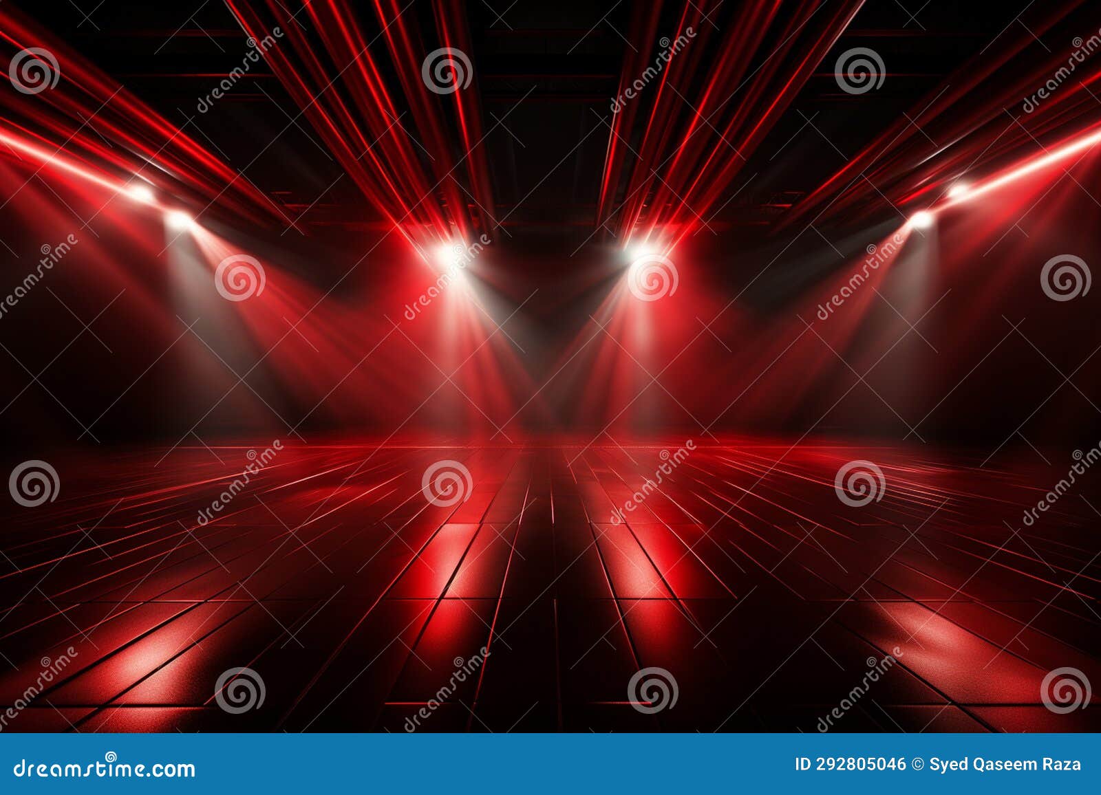Backdrop with Illumination of Red Spotlights for Flyers Realistic Image ...