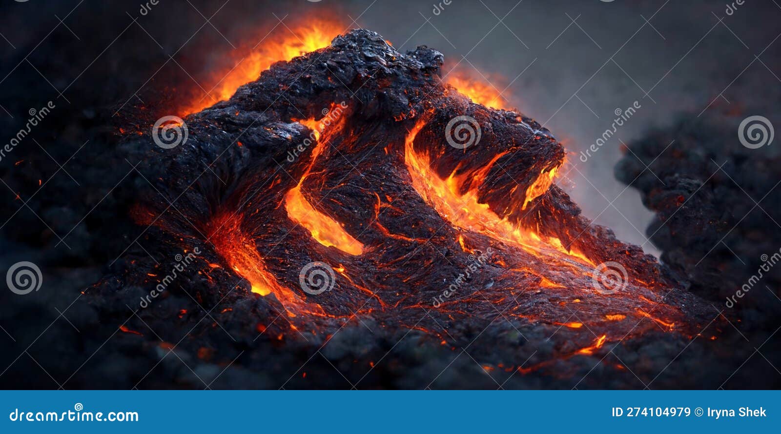 Backdrop Lava Texture, Volcano, Fire.Generative AI Stock Illustration ...