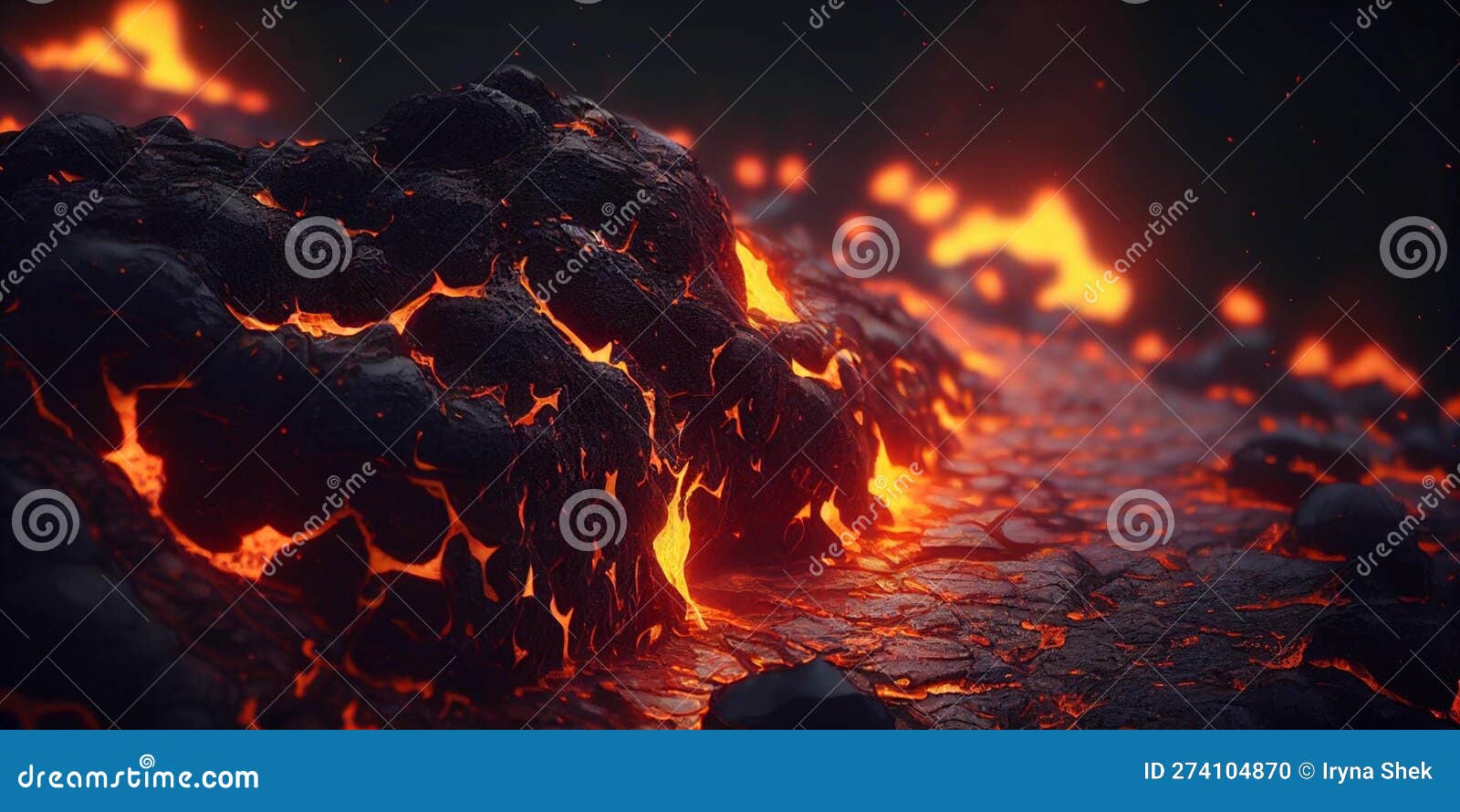 Backdrop Lava Texture, Volcano, Fire.Generative AI Stock Illustration ...