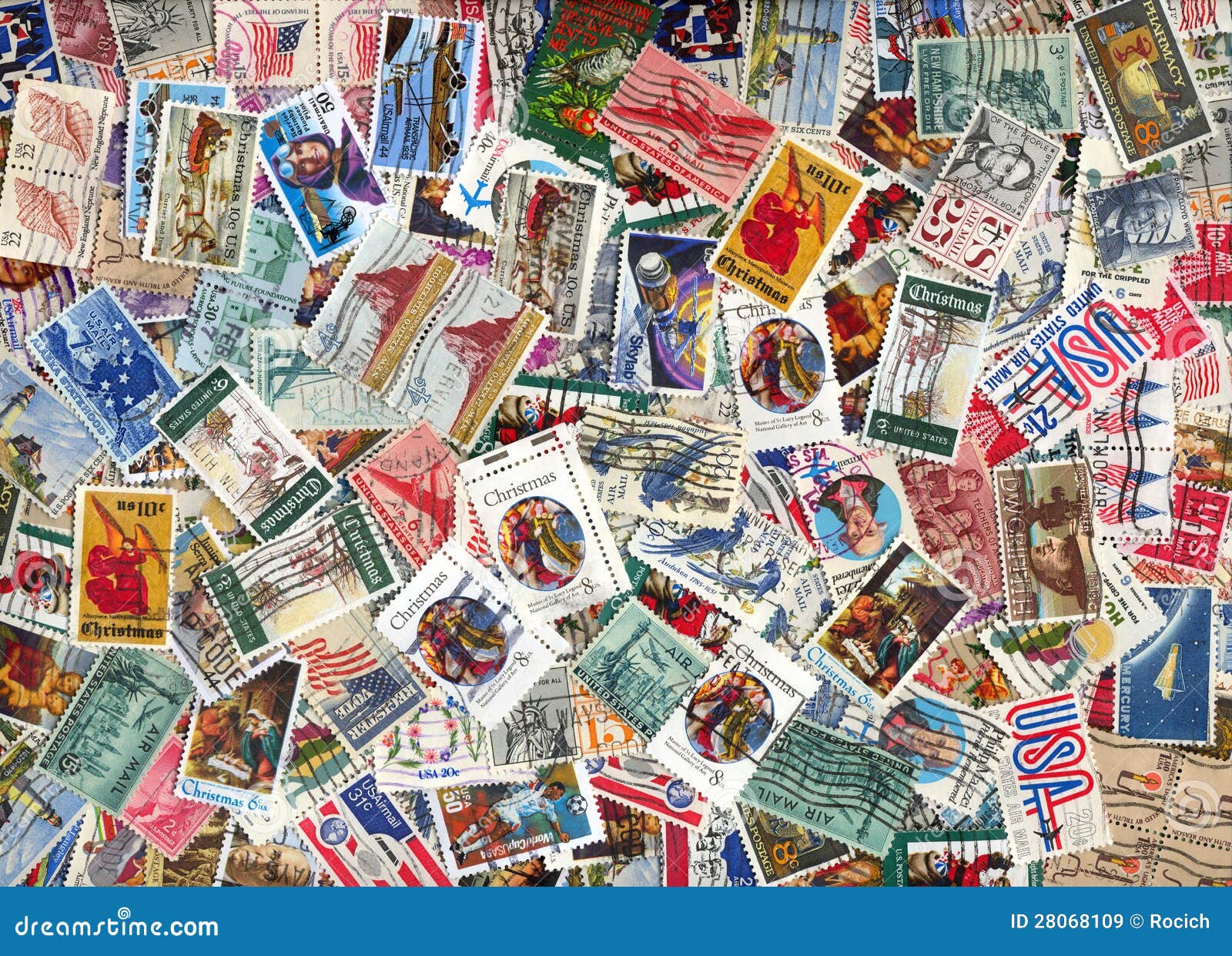 Backdrop of Old U.S. Postage Stamps Editorial Stock Image - Image of ...