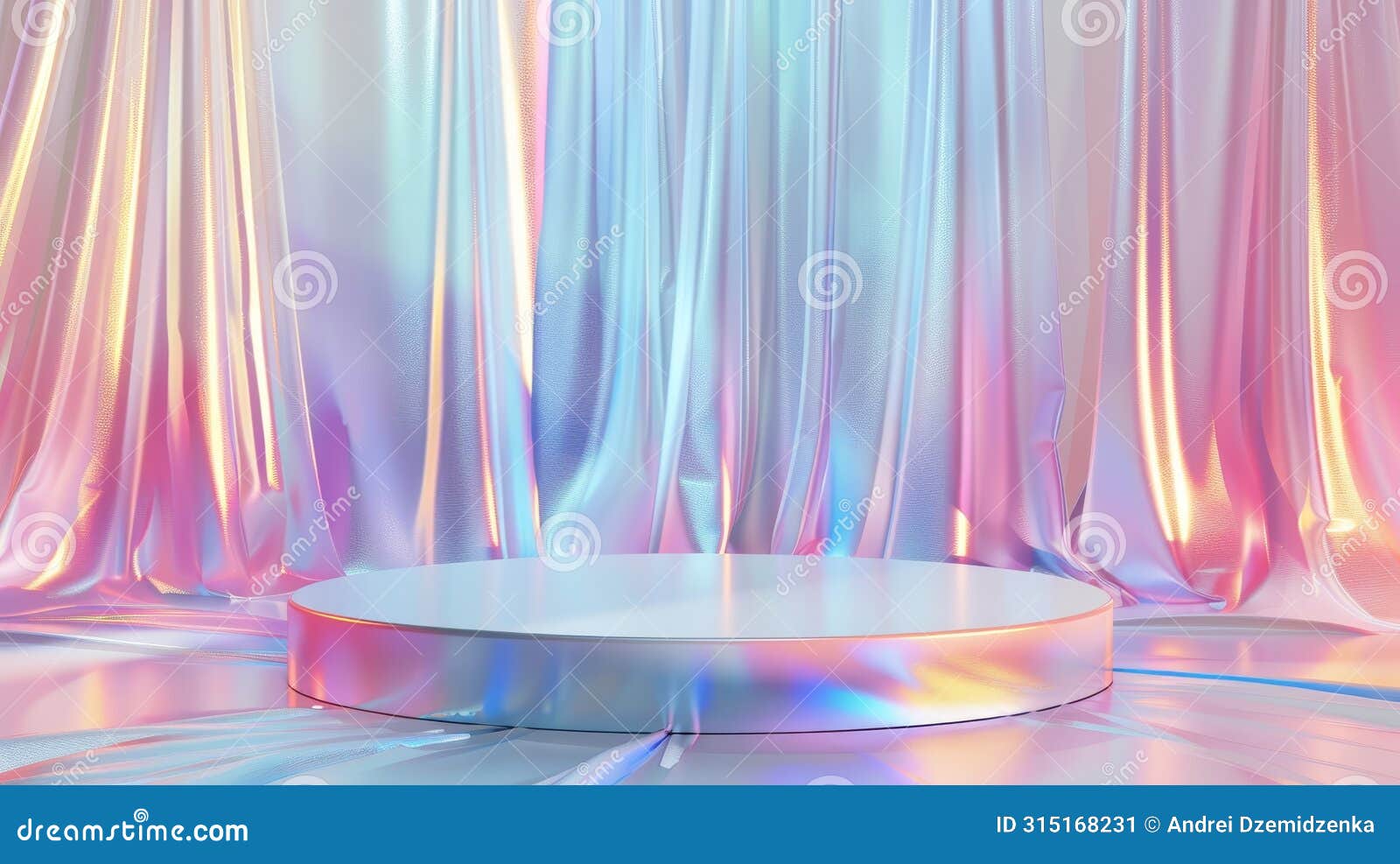 Backdrop for Product Display. Holographic Iridescent Texture. 3D Render ...