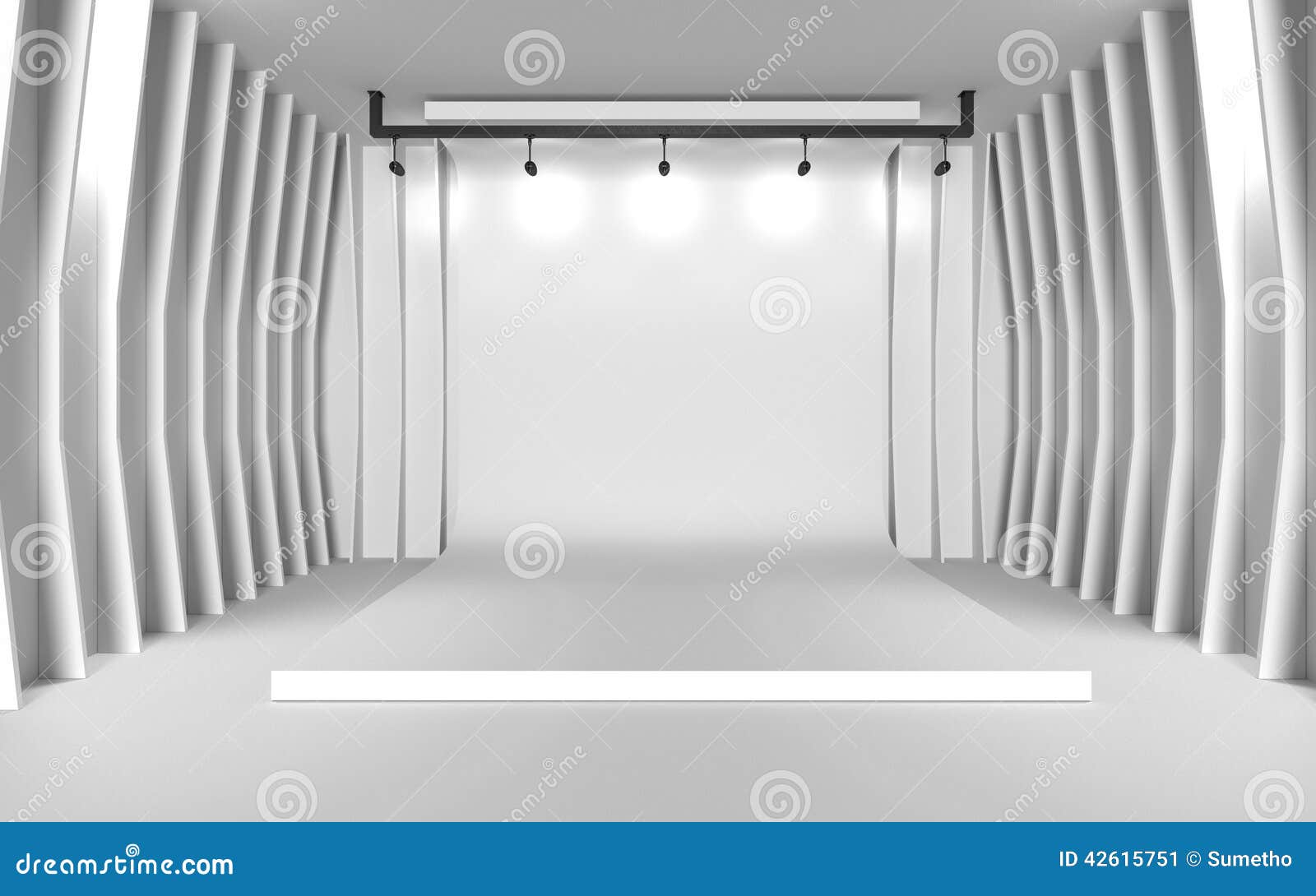 Backdrop in Room with Abstract Wall Stock Illustration - Illustration ...