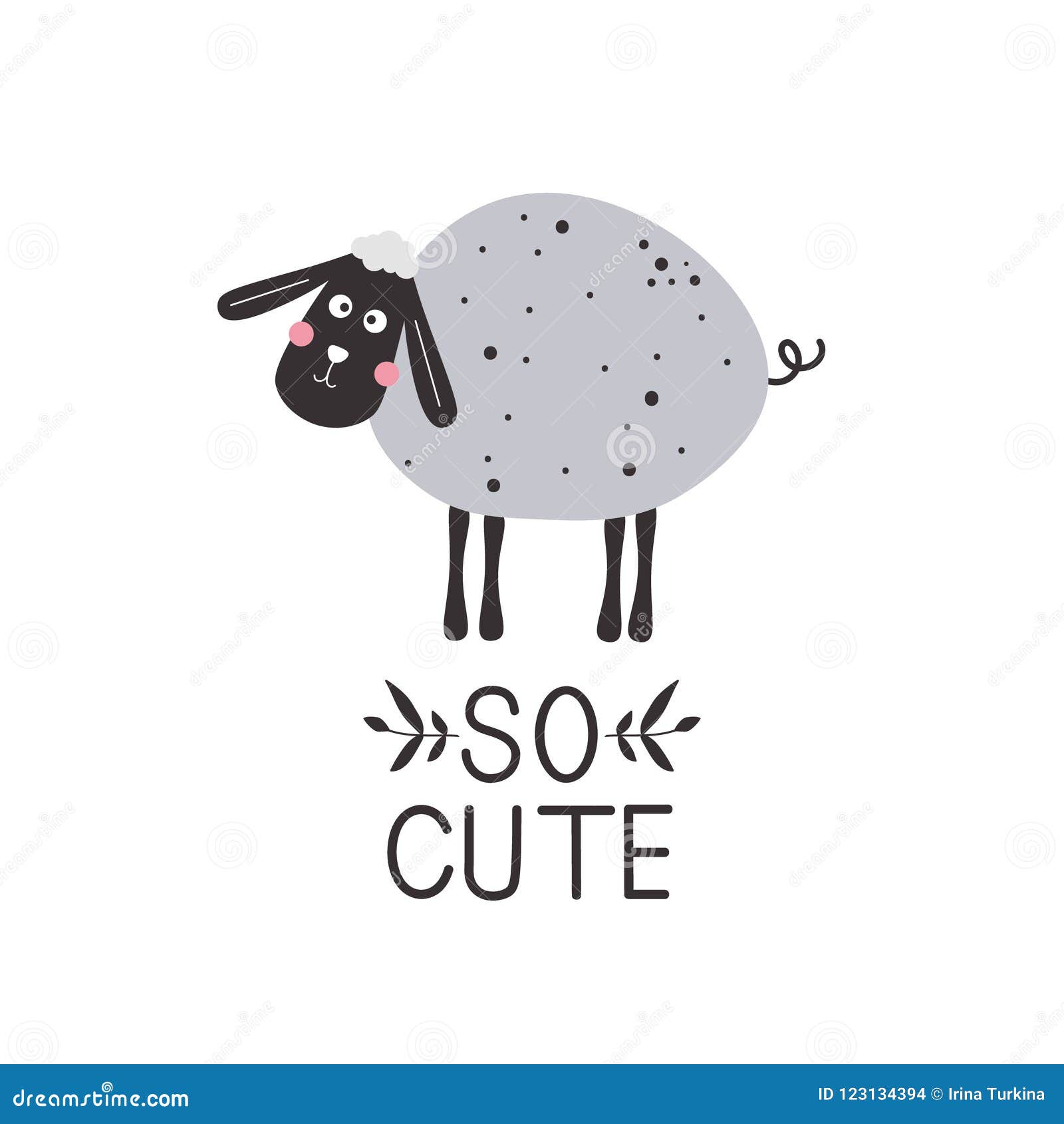 Backdrop with Sheep and Text. so Cute Stock Vector - Illustration of ...