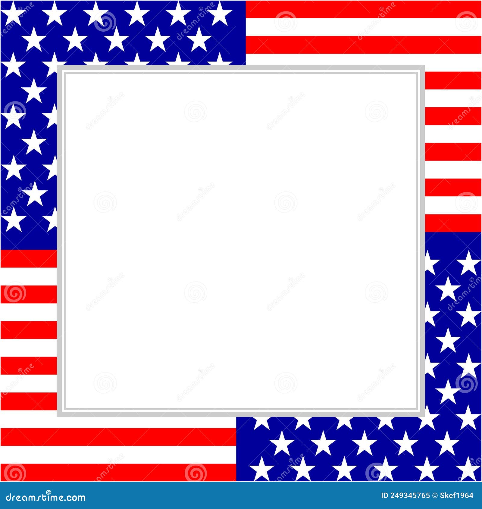 American Flag Symbols Patriotic Frame Border. Stock Vector ...