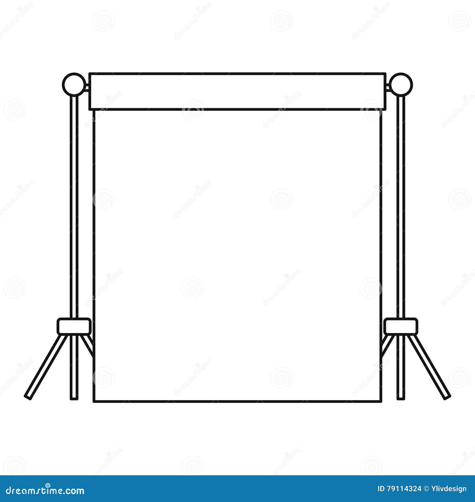 Backdrop Stand with Backdrop Icon, Outline Style Stock Vector ...