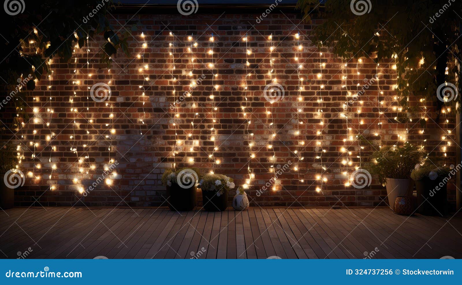 Backdrop Strings of Lights Frame Stock Illustration - Illustration of ...