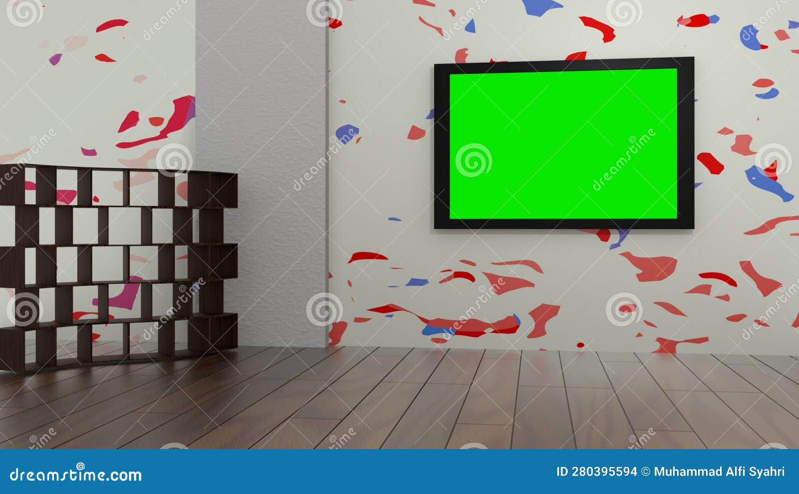 Backdrop For TV Shows TV On Wall, Room Empty News Studio And Background ...