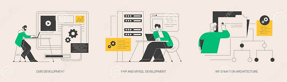 Backend Development Abstract Concept Vector Illustrations. Stock Illustration - Illustration of ...