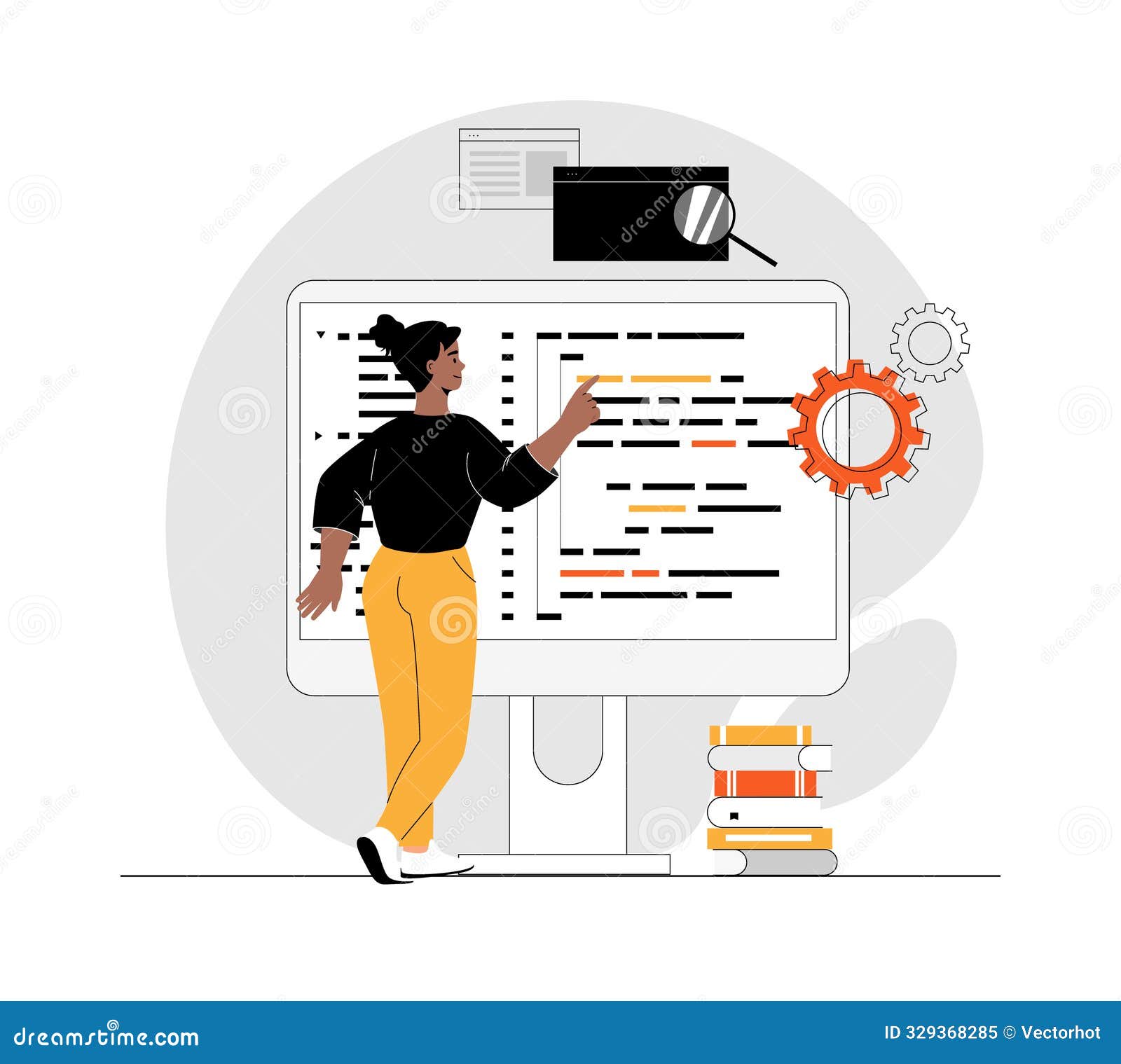 Backend Development Coding And Programming Web Developer Creating Program Code On Monitor