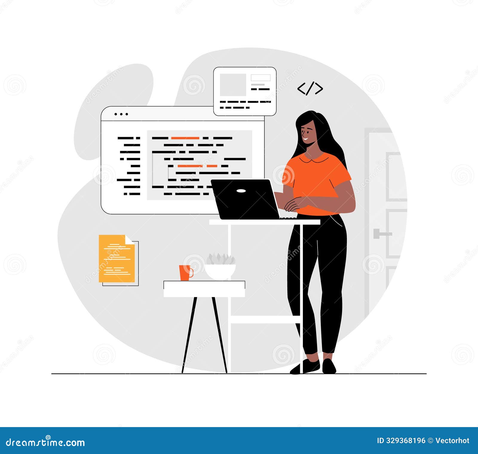 Backend Development Coding And Programming. Woman Write, Test And ... Backend Development Coding And Programming. Woman Write, Test And ...