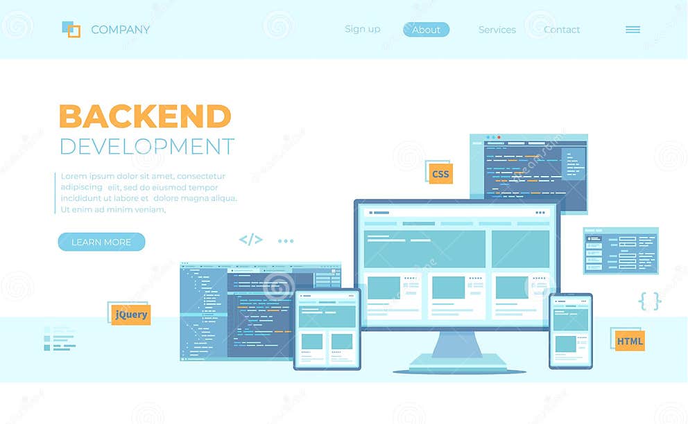 Backend Development Coding Software Engineering Programming Languages Program Code On Laptop
