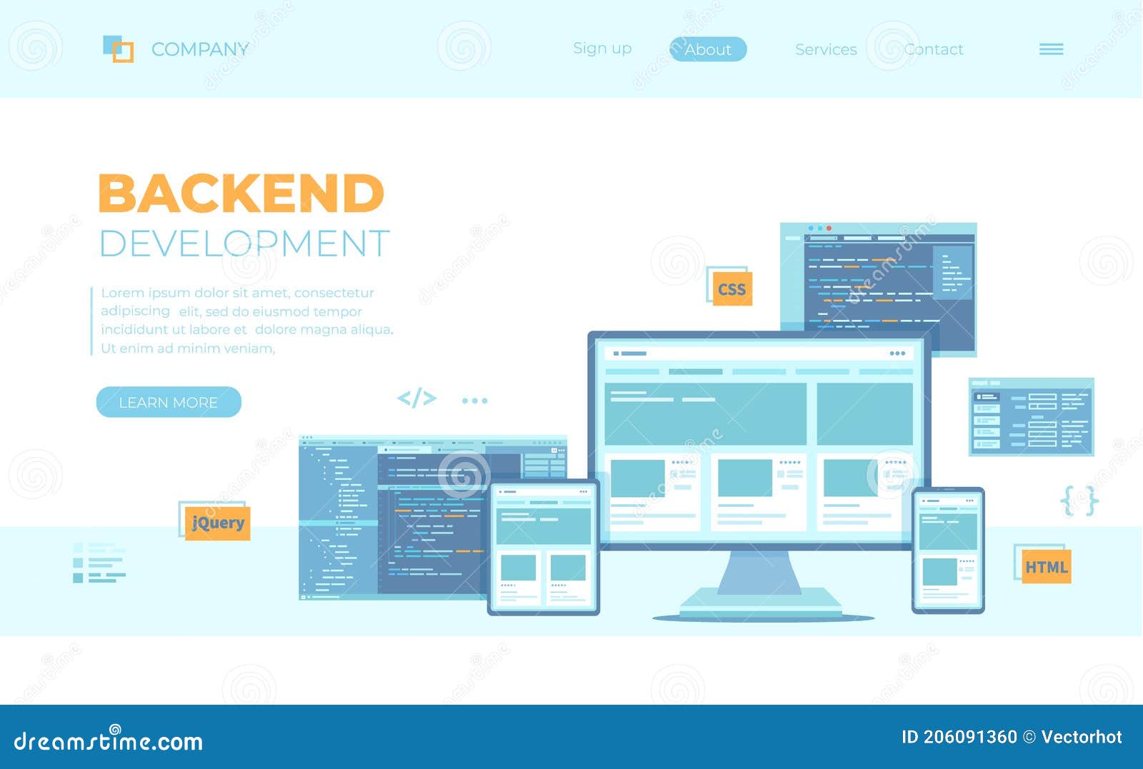 Backend Banner Stock Illustrations – 1,368 Backend Banner Stock ...