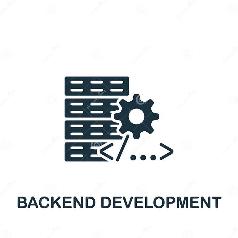 Backend Development Icon. Monochrome Simple Sign from App Development ...