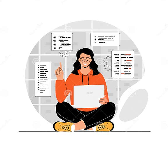 Backend Development And Programming Programmer Coding And Testing Program Code Creating Apps