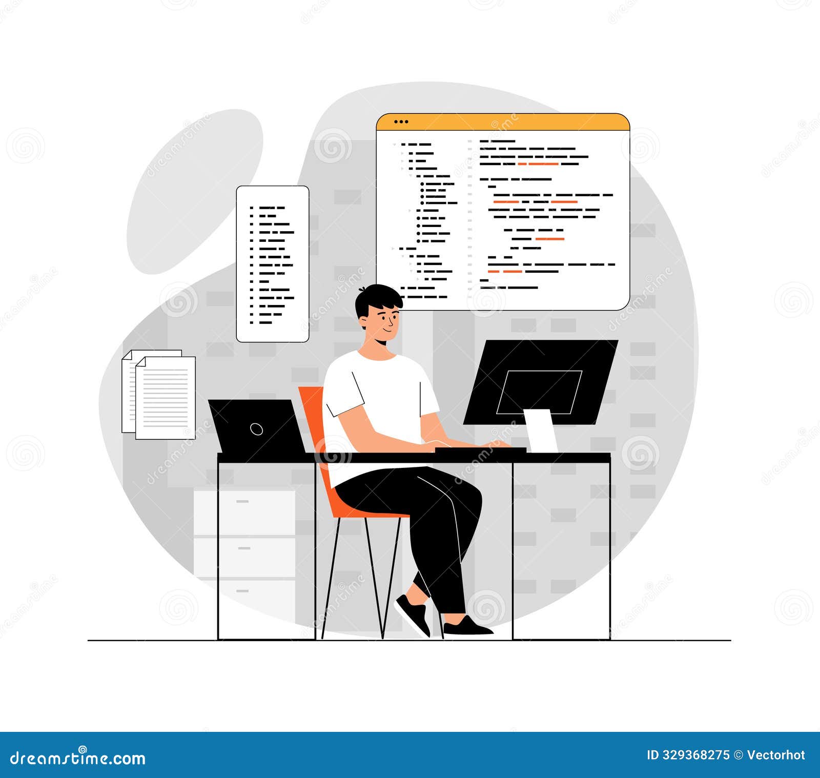Programming Concept. Mobile Software Script Binary Coding Snippet On ... Programming Concept. Mobile Software Script Binary Coding Snippet On ...
