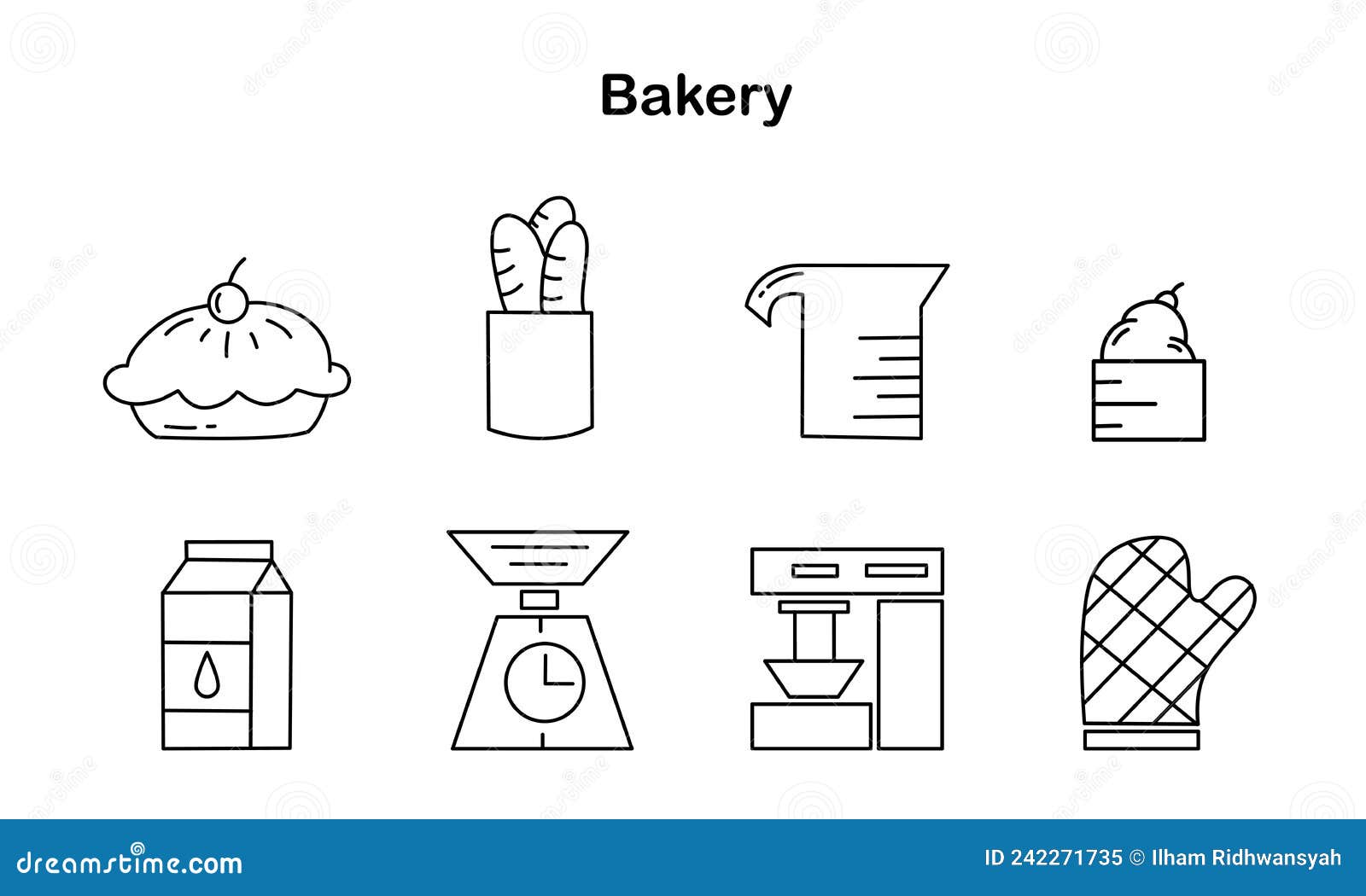 Backensymbole vektor abbildung. Illustration von koch - 242271735