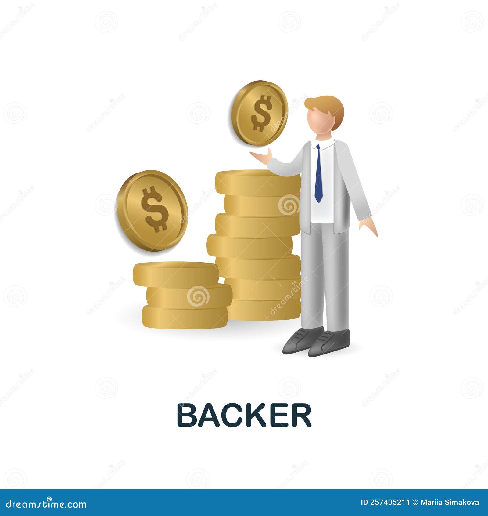 Backer Icon. 3d Illustration from Crowdfunding Collection. Creative ...