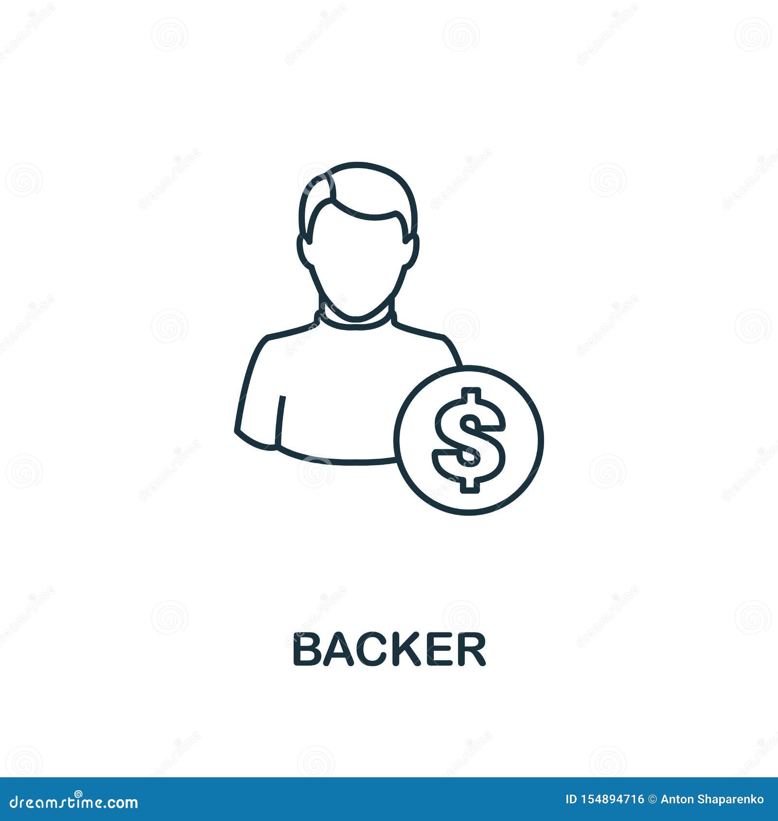 Backer Outline Icon. Thin Line Element from Crowdfunding Icons ...