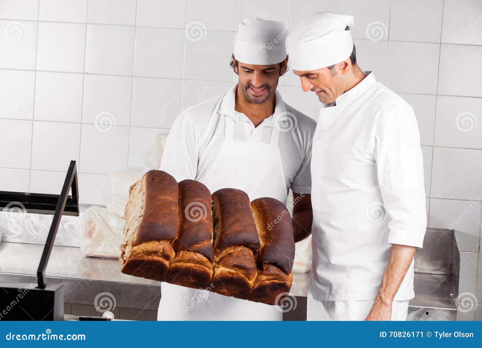 Backers Analyzing Bread Loaves in Bakery Stock Image - Image of loaves ...