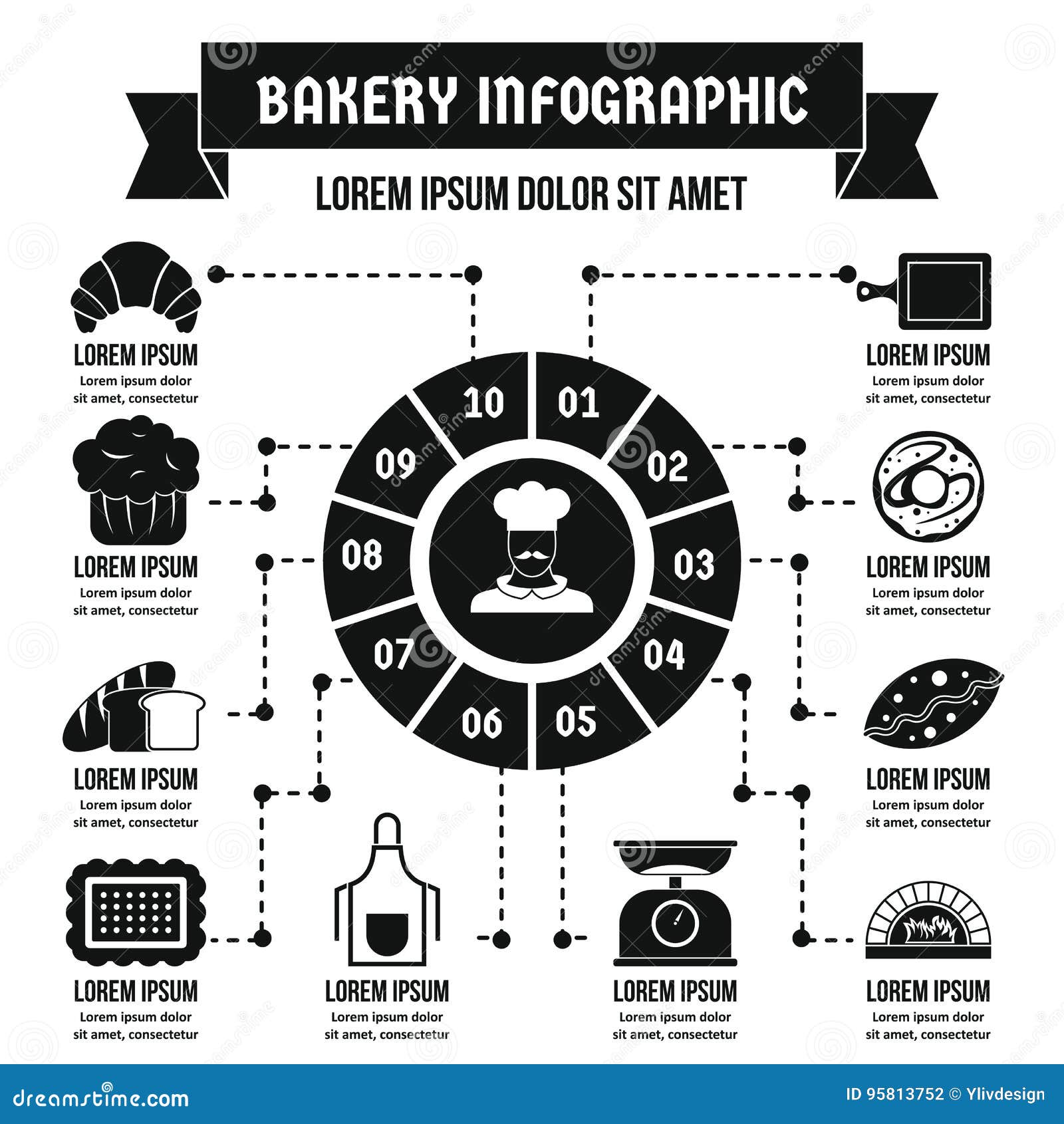 Backery Infographic Concept, Simple Style Stock Vector - Illustration ...