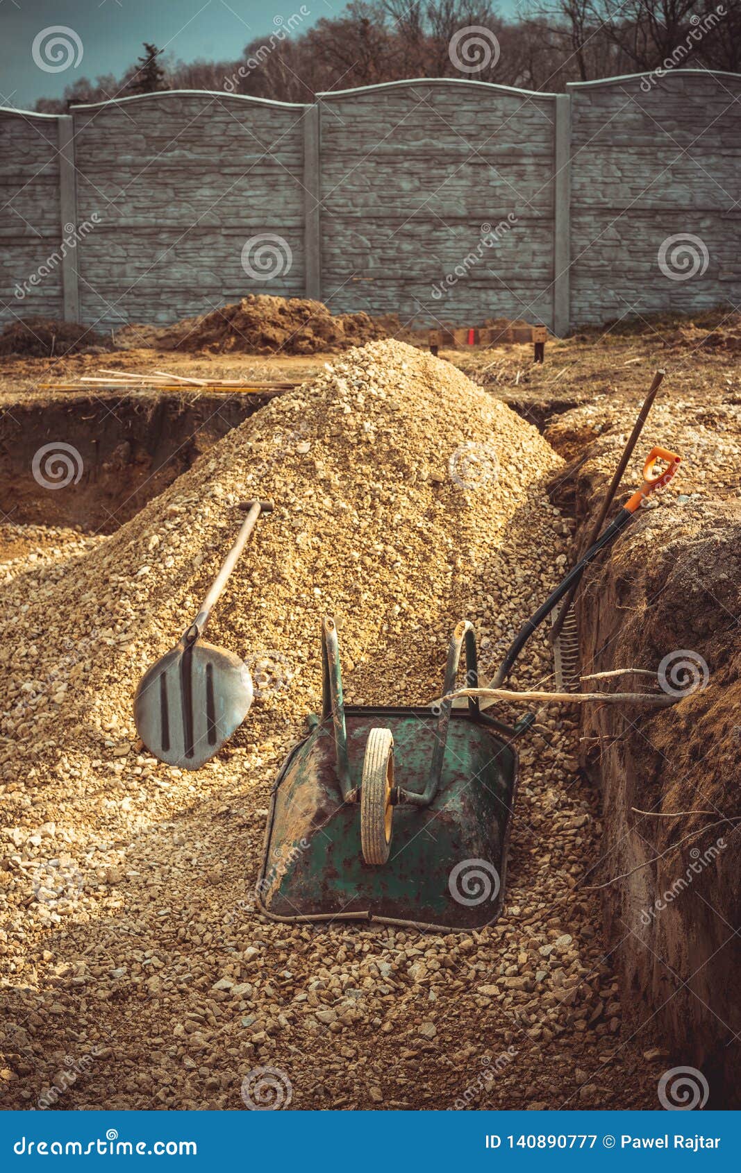 Backfilling of the Excavation Under the Foundation Slab. Construction ...
