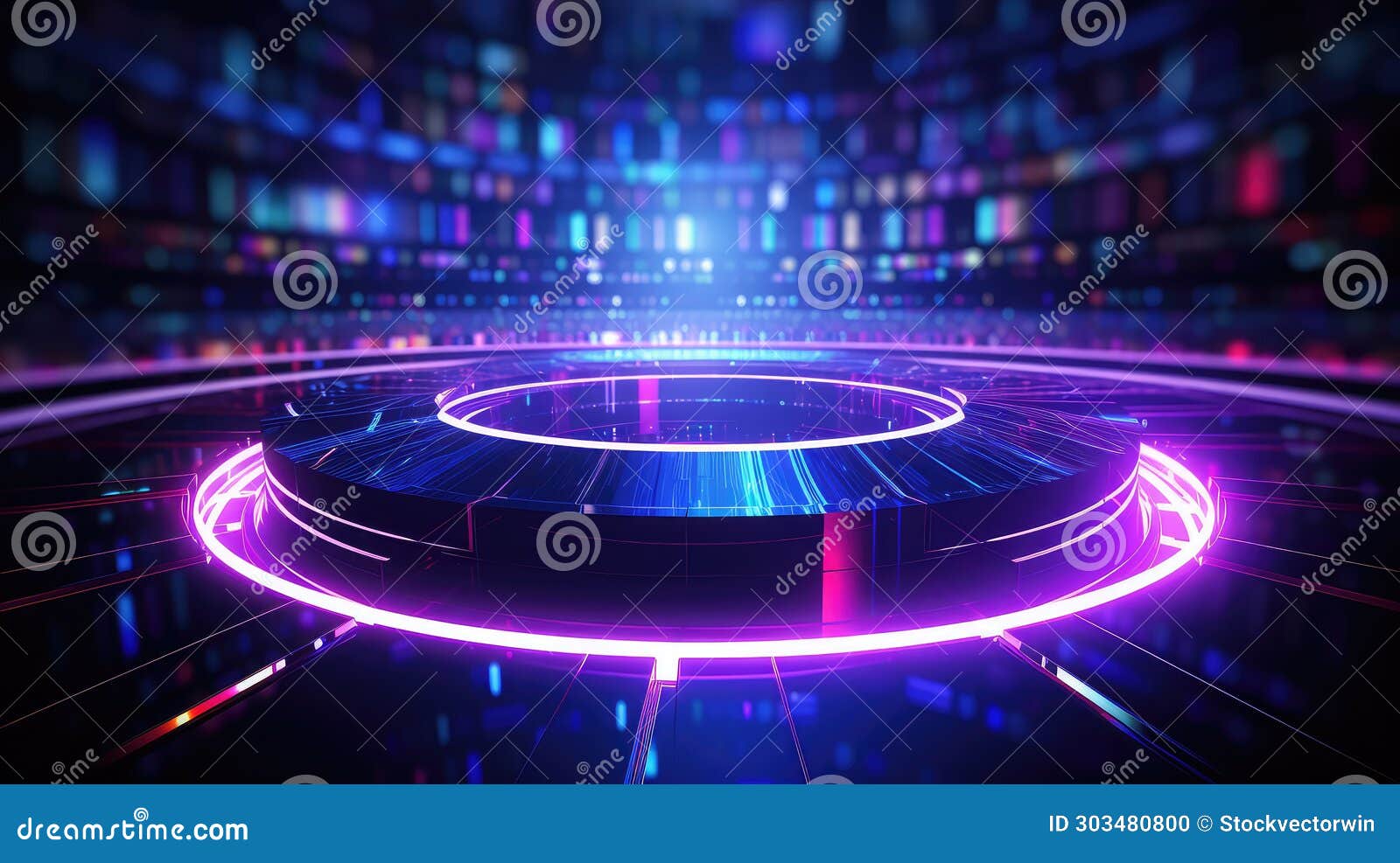 Backg Futuristic Round Background Stock Illustration - Illustration of ...