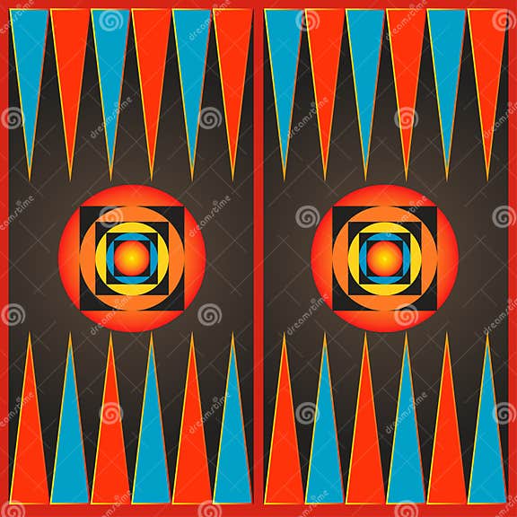 Backgammon Playing Field in Abstract Orange-blue Style Abstract Pattern ...