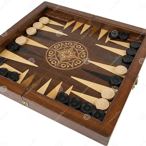 Backgammon Board Featuring a Wooden Frame with Ornate Inlay Design in ...