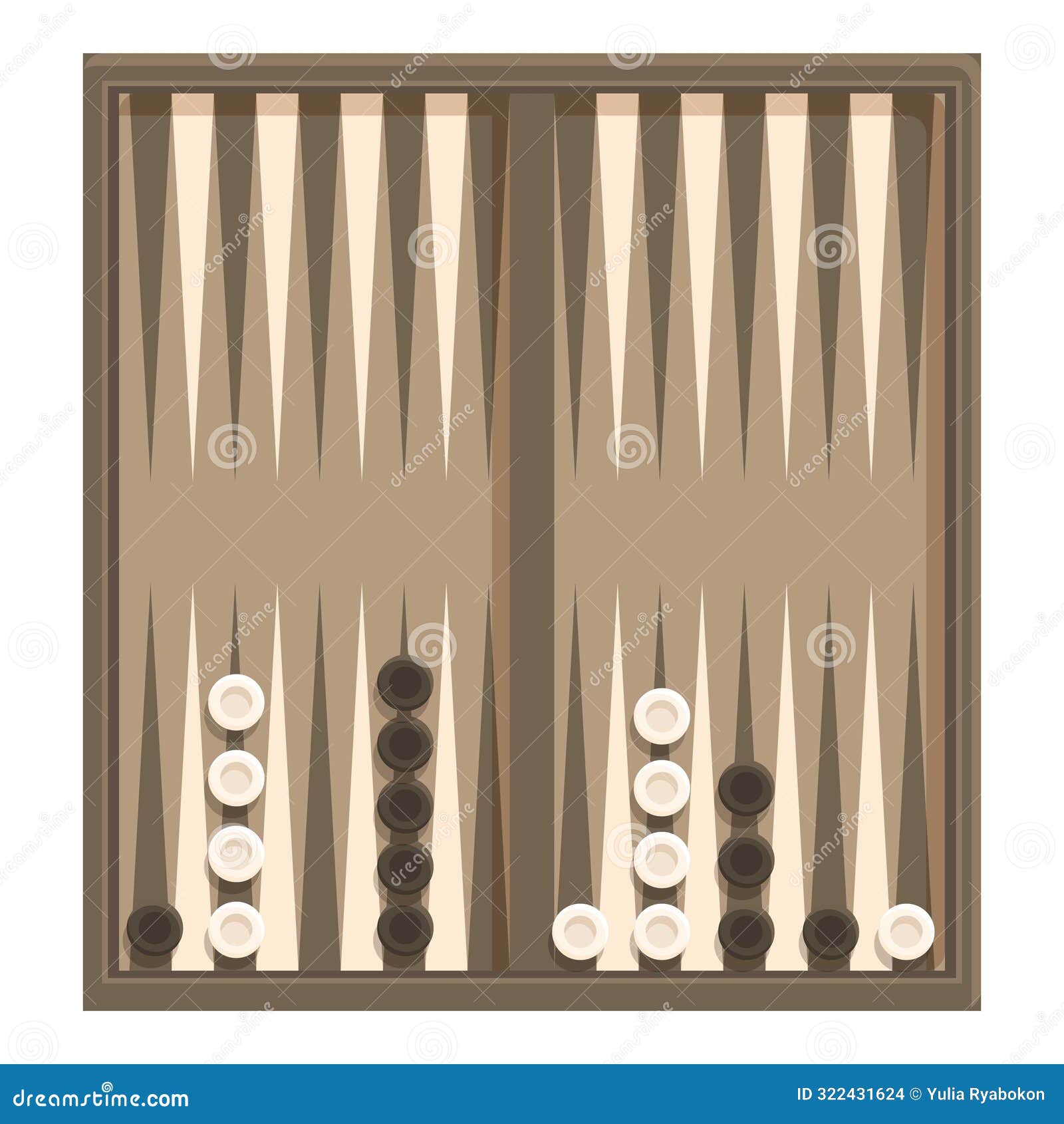 Backgammon Board For Playing With Chips And Dice Vector Illustration ...