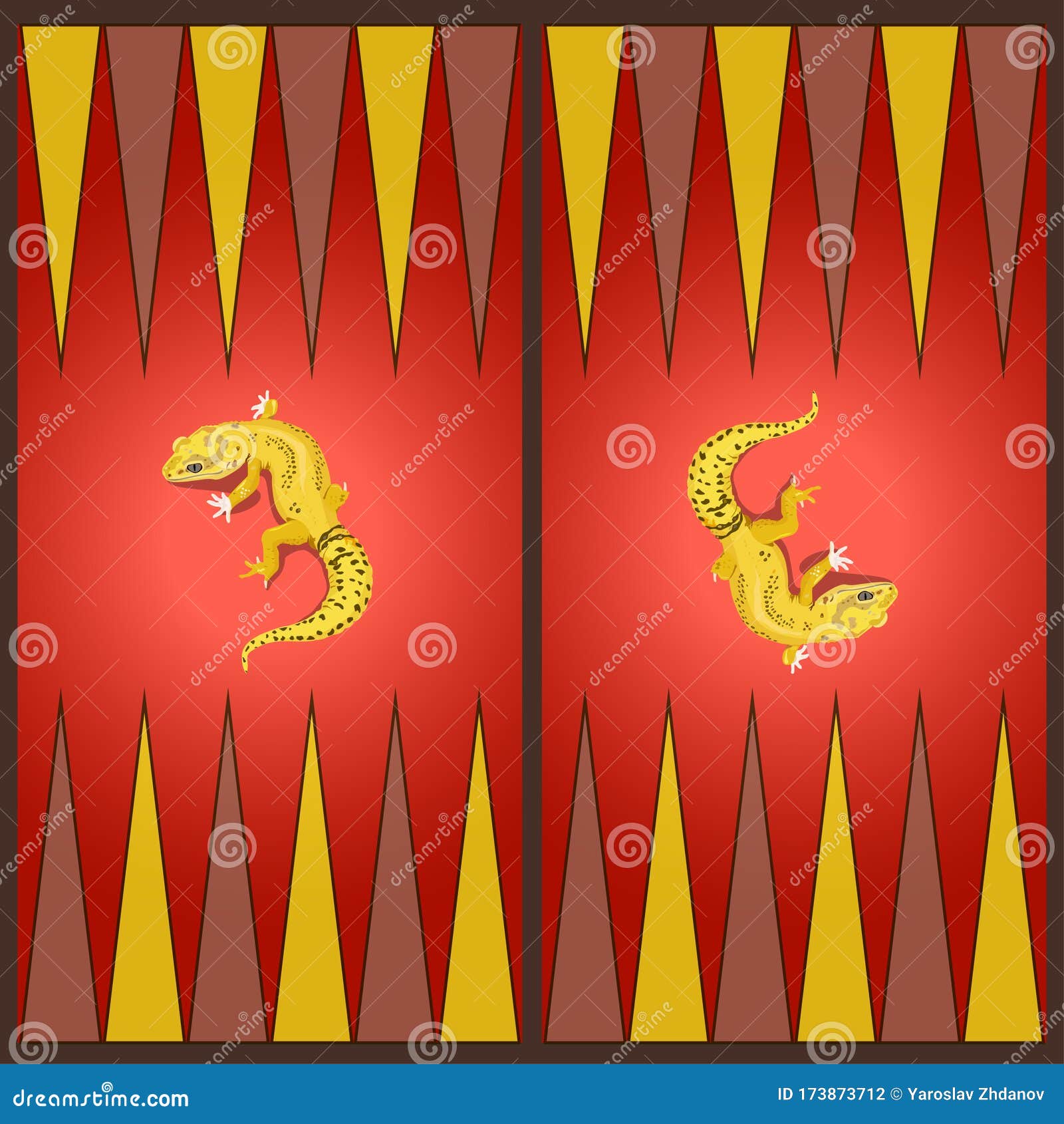 Iguana Lizard Playing Field for Backgammon, Ancient Gambling Dice ...