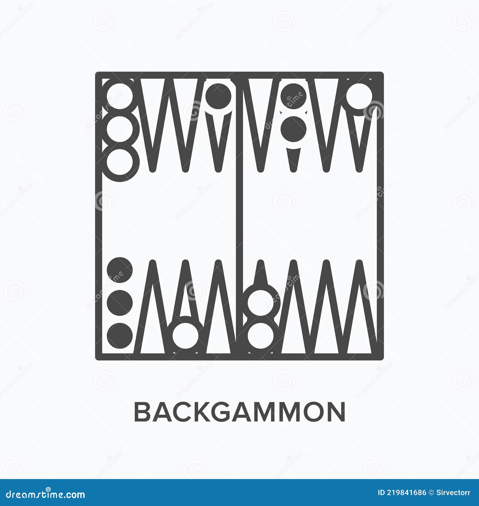 Backgammon Flat Line Icon. Vector Outline Illustration of Board Gamble ...