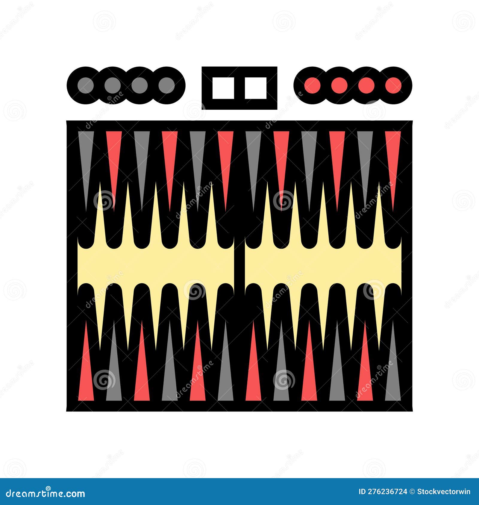 Backgammon Game Board Table Color Icon Vector Illustration Stock ...