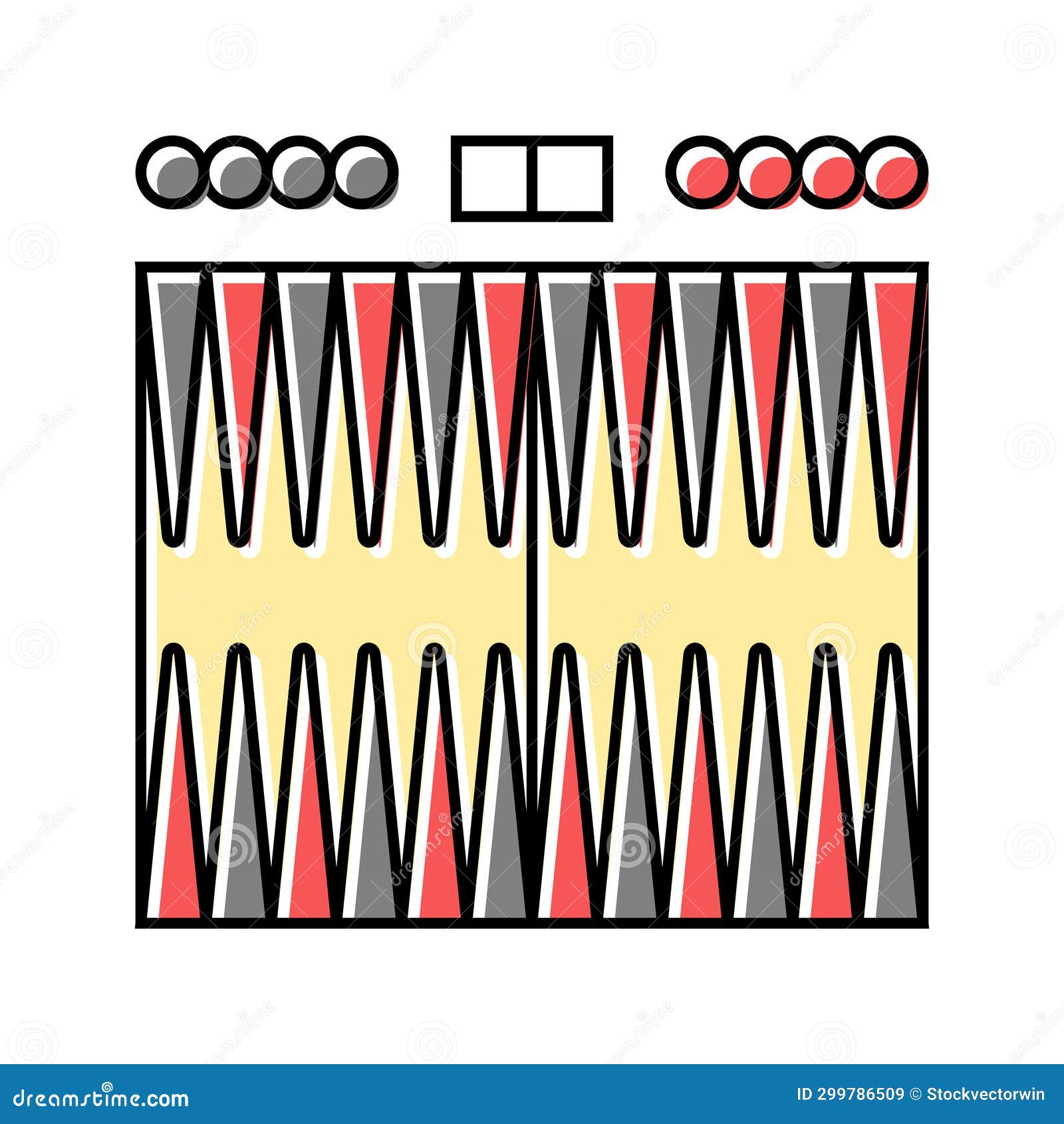 Backgammon Game Board Table Color Icon Vector Illustration Stock ...