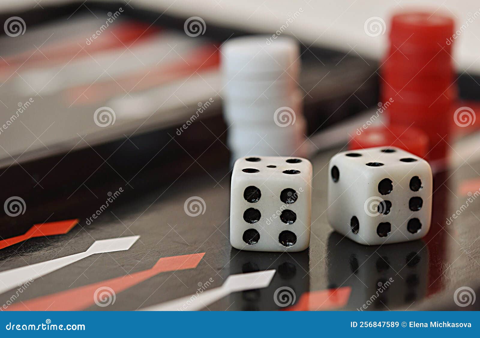 Backgammon Game with Dice with the Number Six. Good Luck Concept Stock ...