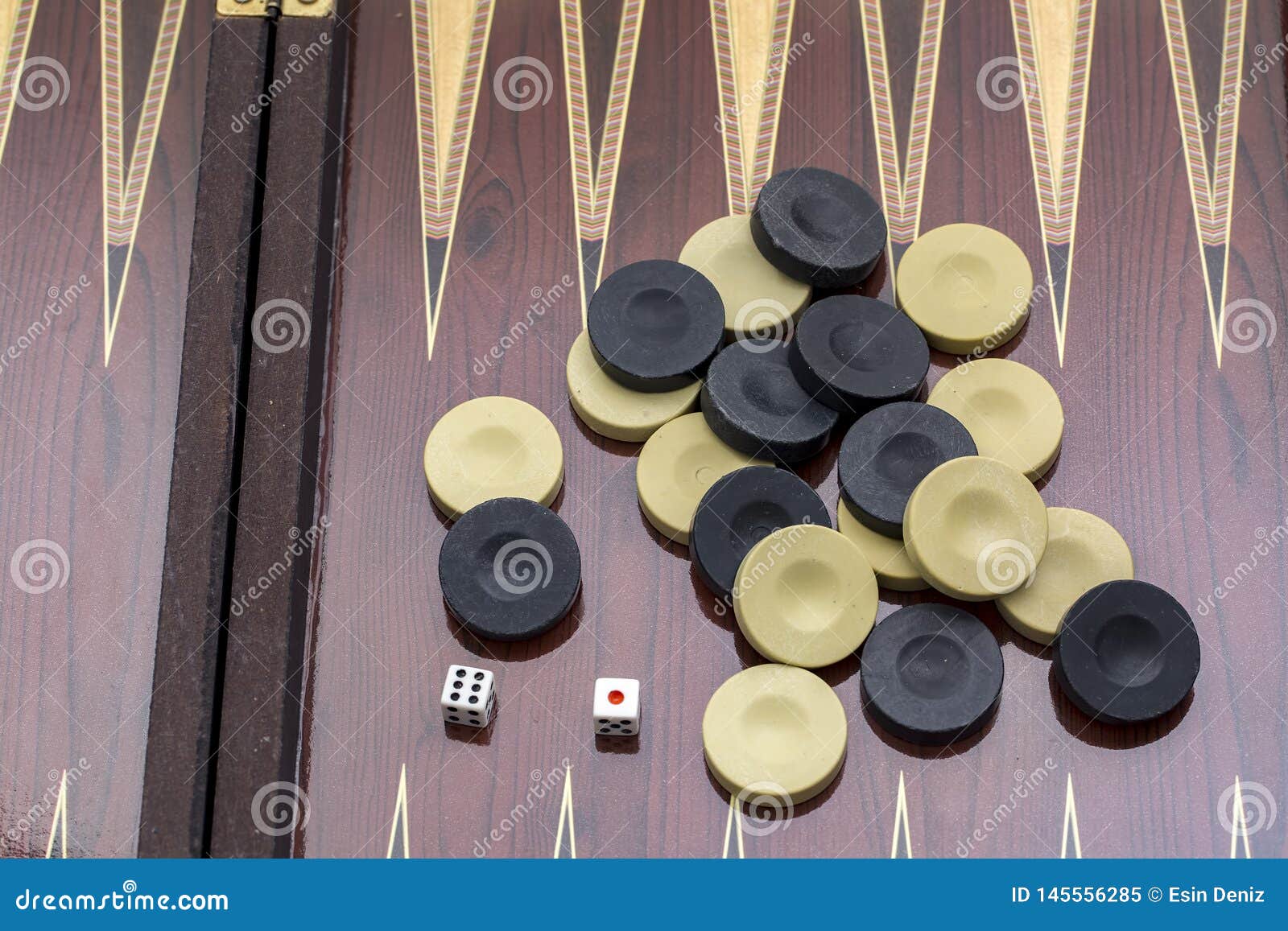 Backgammon Game with Two Dice, with Space for Text or Image Stock Image ...